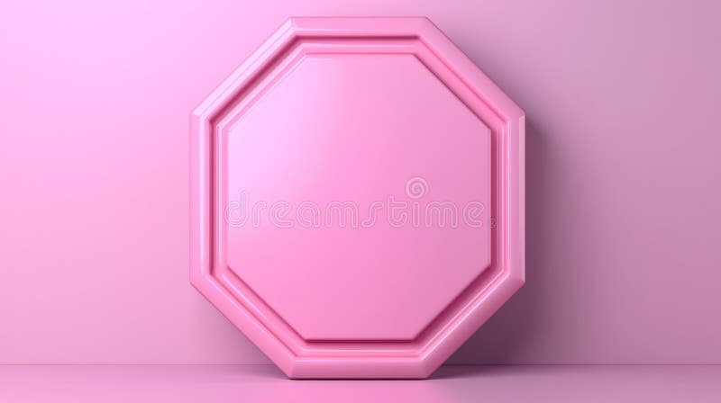 Soft Pink 3D Stop Sign Icon on Pastel Background for Modern Design ...