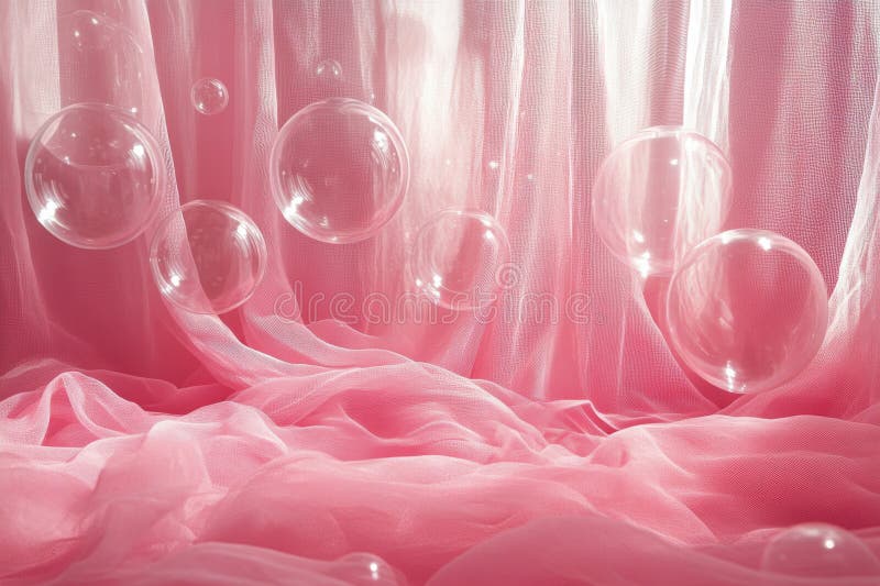 Soft Pink Bubbles Floating Dreamlike Setting Generative Ai Stock Photos ...