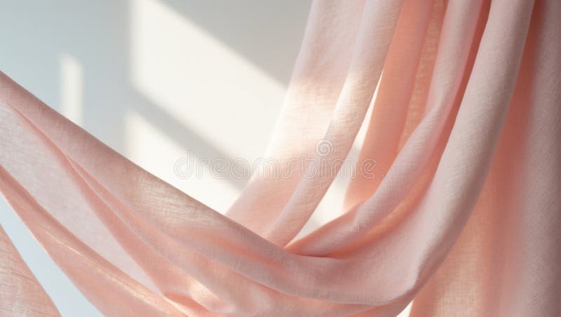 Soft Pink Fabric Draping Elegantly in Gentle Folds Stock Illustration ...