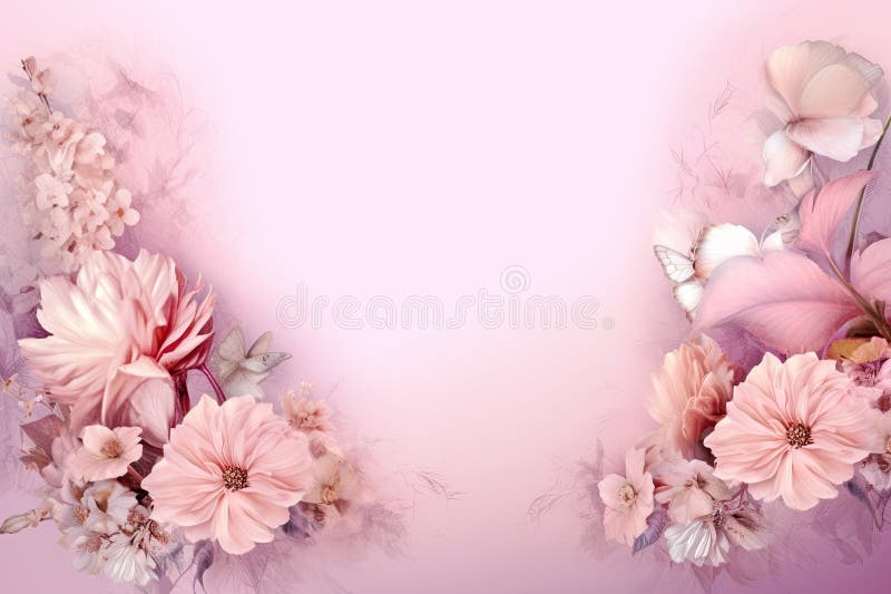Soft Pink Floral Background, Spring Concept Stock Illustration ...