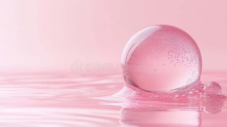 Soft Pink Gel on Reflective Surface in Gentle Pink Background Stock ...