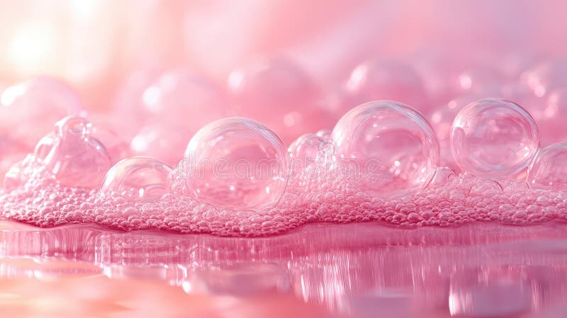 Soft Pink Gel on Reflective Surface in Gentle Pink Background Stock ...