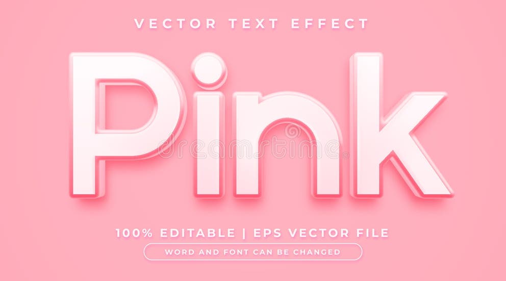 Soft Pink Text Effect Style Stock Vector - Illustration of pink, sans ...