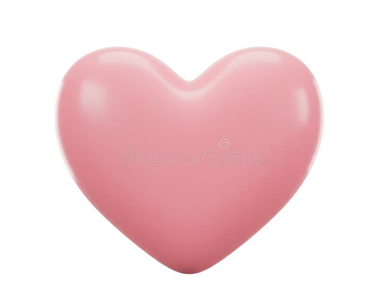 Soft Pink Heart, 3d, Isolated on a White Background Stock Illustration ...
