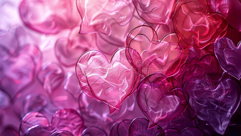 Soft Pink Hearts Create a Cozy, Translucent Backdrop for Valentines Day ...