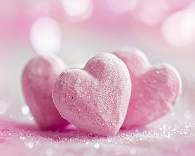 Soft Pink Hearts with a Subtle Shadow Ideal for a Gentle Romance Vibe ...