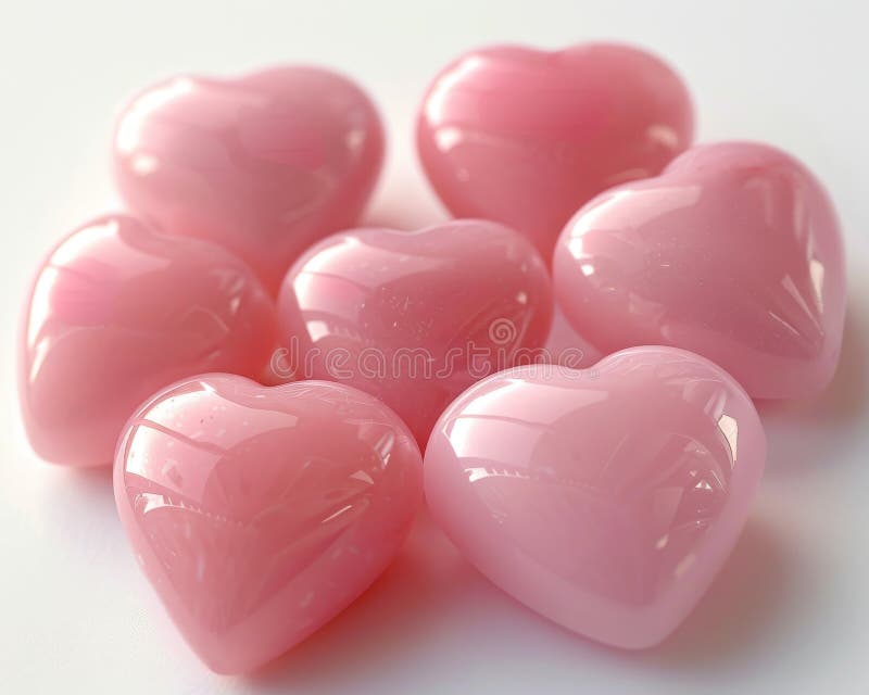 Soft Pink Hearts with a Subtle Shadow Ideal for a Gentle Romance Vibe ...