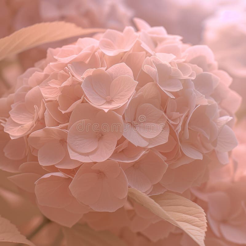 Soft Pink Hydrangea Bloom, Floral Background, Pastel Colors, Romantic ...