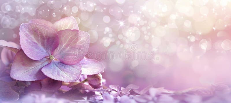 Soft Pink Hydrangea Bloom on Pastel Bokeh Background, Spring Floral ...