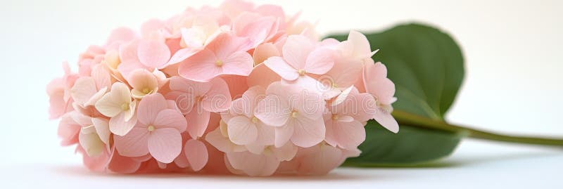 Soft Pink Hydrangea Blossom on White Background with Copy Space ...