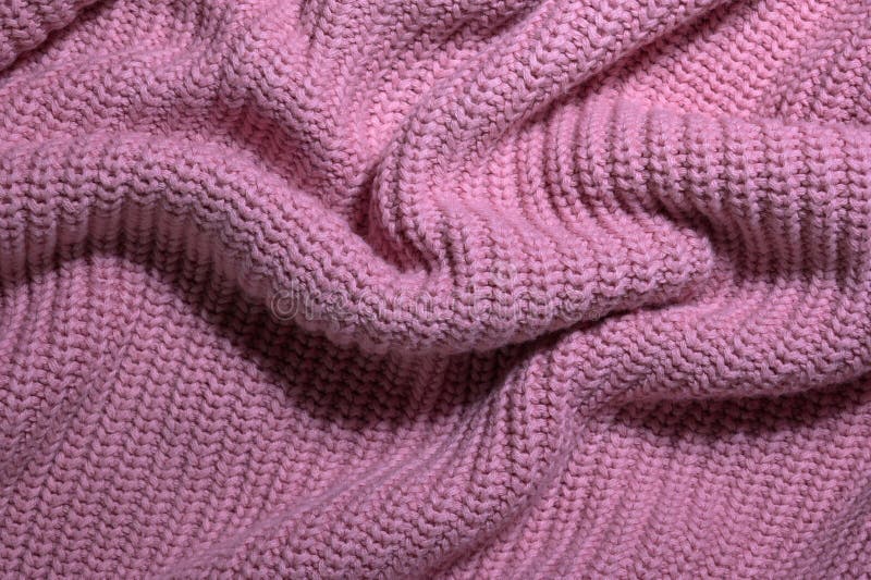 Soft Pink Knitted Sweater Fabric with Cozy Yarn Details Stock Image ...