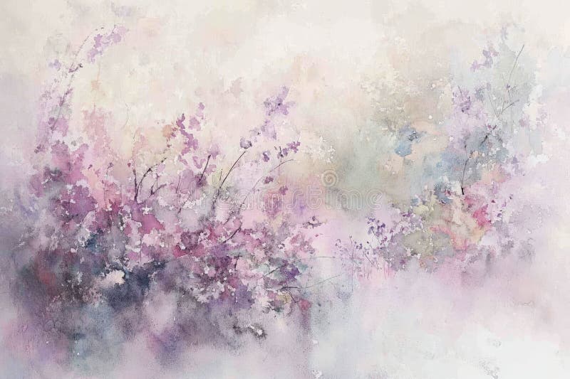 Soft Pink and Lavender Watercolor Washes, Blending into a Dreamy Pastel ...