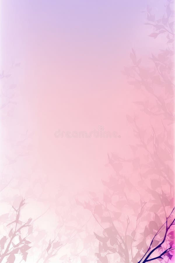 Soft Pink Light Pink Background Silhouettes Leafy Branches Vertical ...