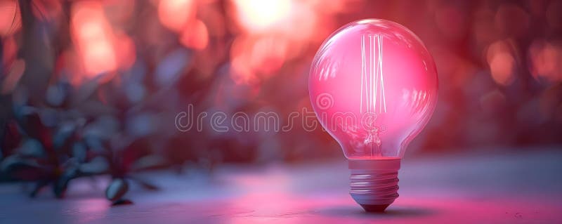 Soft Pink Light Bulb Isolated on White Creating a Romantic Ambiance ...