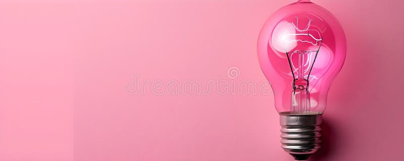 Soft Pink Light Bulb Isolated on White Emitting a Romantic Glow ...