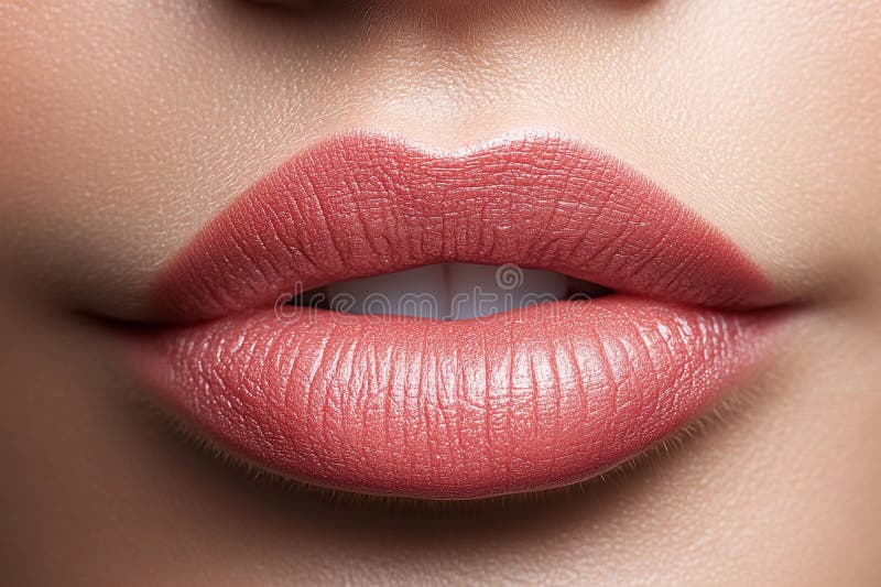 Soft Pink Lips Shine Under Natural Light, Showcasing Their Smooth ...