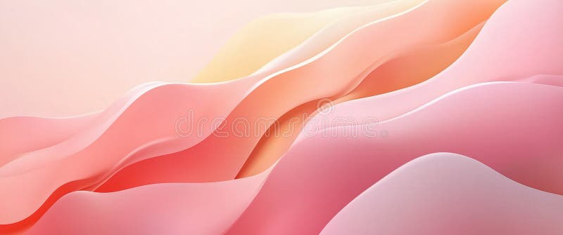 Soft Pink and Peach Waves Abstract Gradient Flow Stock Illustration ...