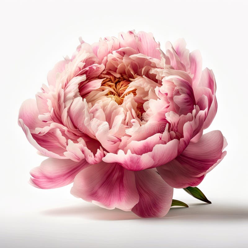 Soft Pink Peony Blossom on White Background for Invitations and Posters ...