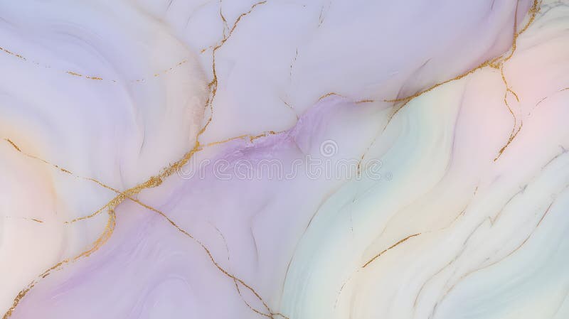 Soft Pink & Purple Marble Texture with Golden Vein. Stock Illustration ...