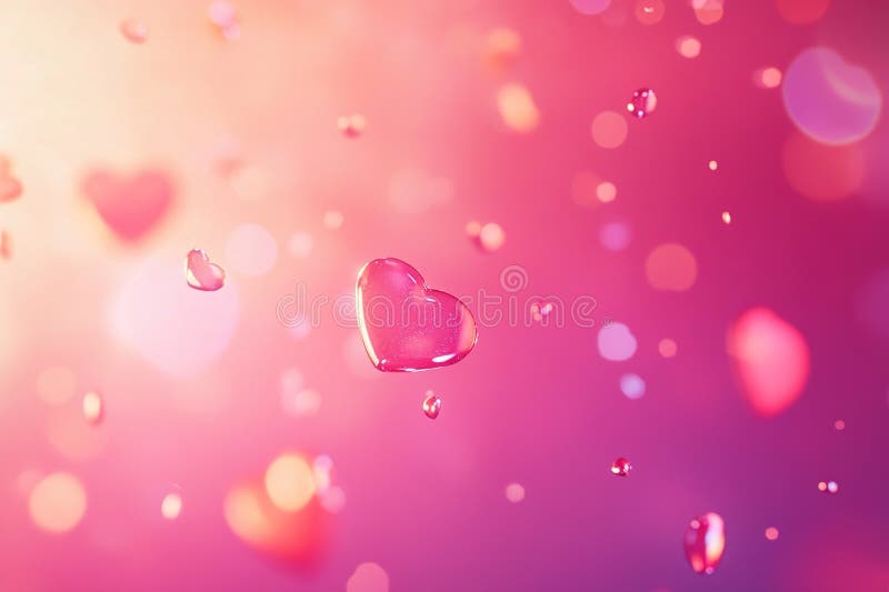 Romantic Gradient Background with Glowing Hearts for Love-themed ...