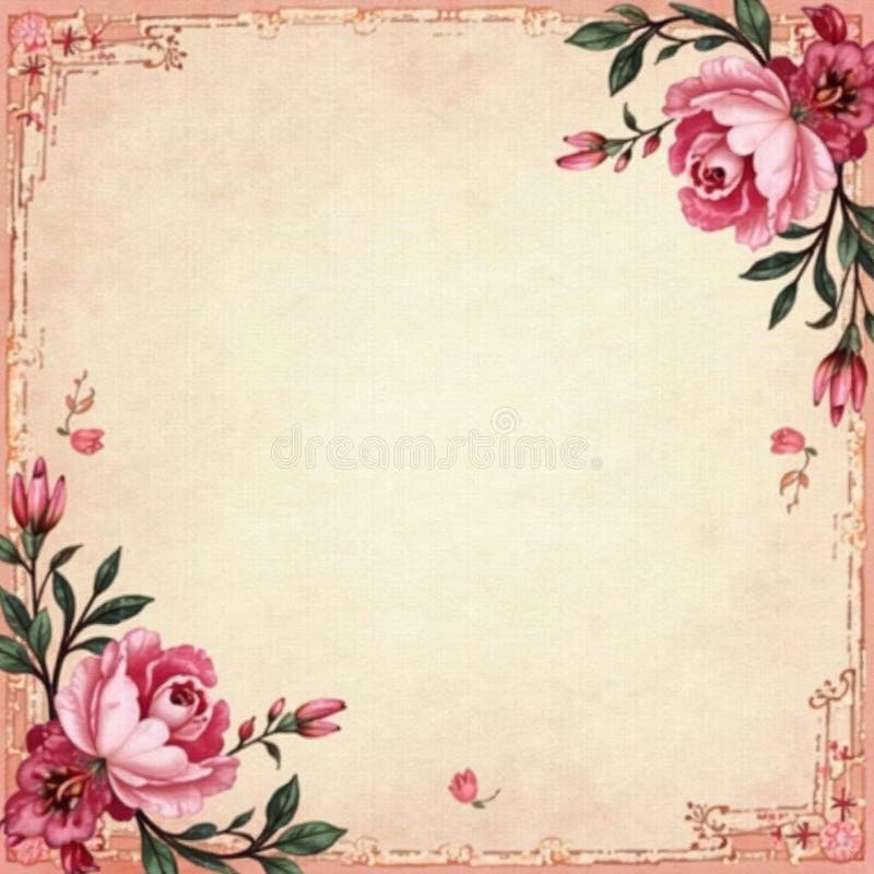 Soft Pink Retro Floral Background, Vintage Scrapbook Paper Texture ...