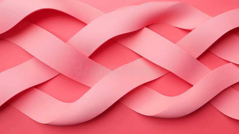 Soft Pink Ribbons Over a Pink Background Stock Illustration ...