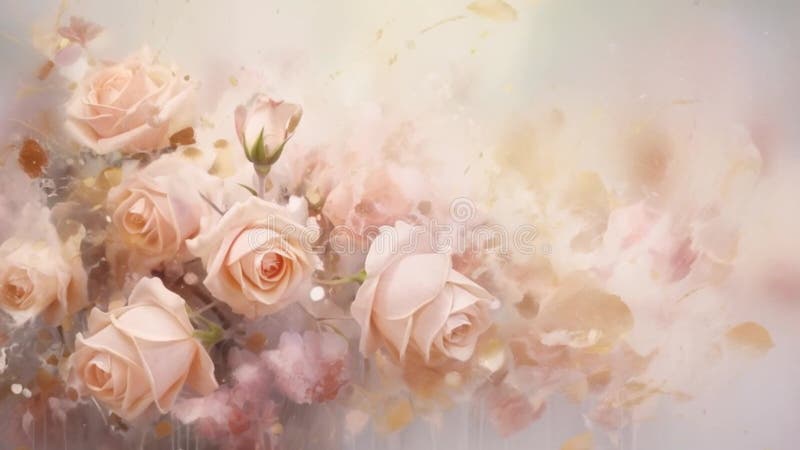 Soft Pink Rose Background Animation Stock Video - Video of bouquet ...