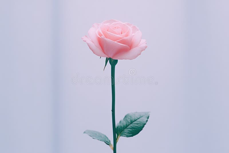 Soft Pink Rose Close-Up on White Background Stock Illustration ...