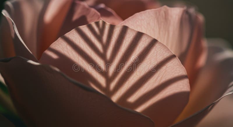 Soft Pink Rose Petal with Leaf Shadow Stock Illustration - Illustration ...