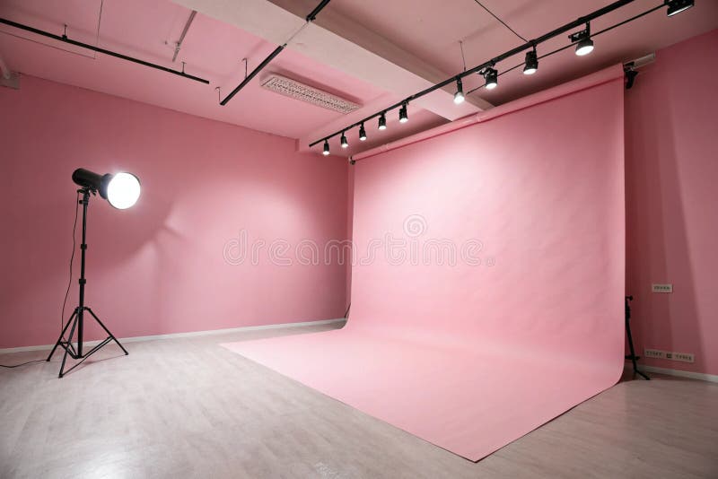 Soft Pink Studio Background with Direct Lighting Stock Illustration ...