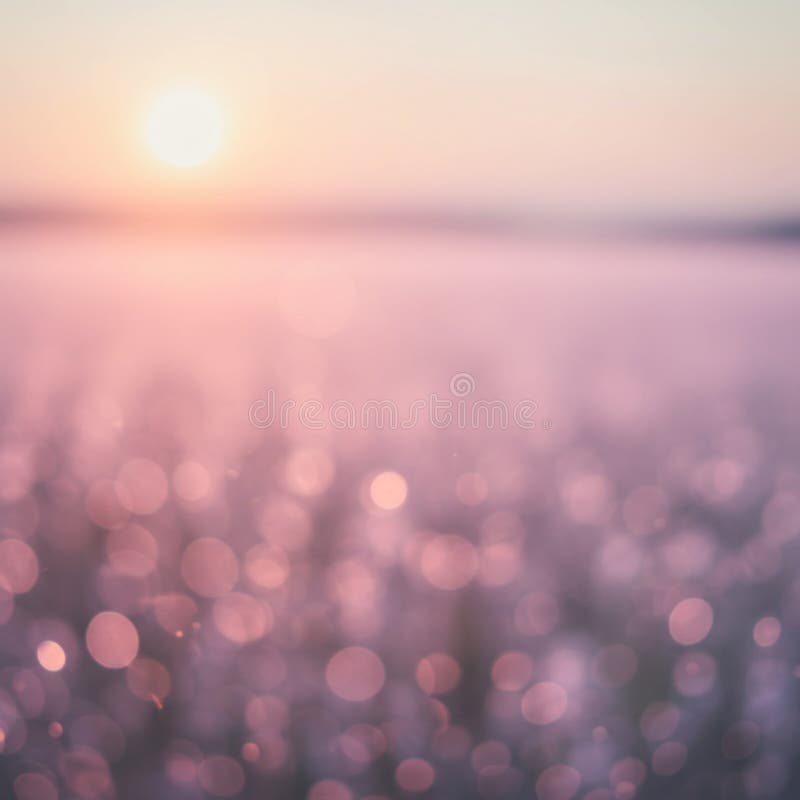 Soft Pink Sunset Over a Field of Grass Stock Illustration ...