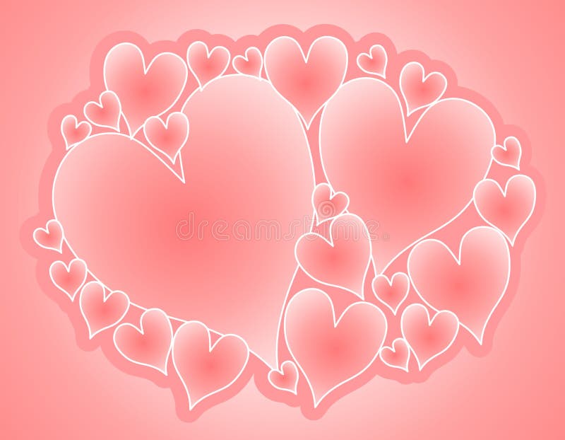 Soft Pink Valentine Hearts Collage Stock Illustration Illustration Of
