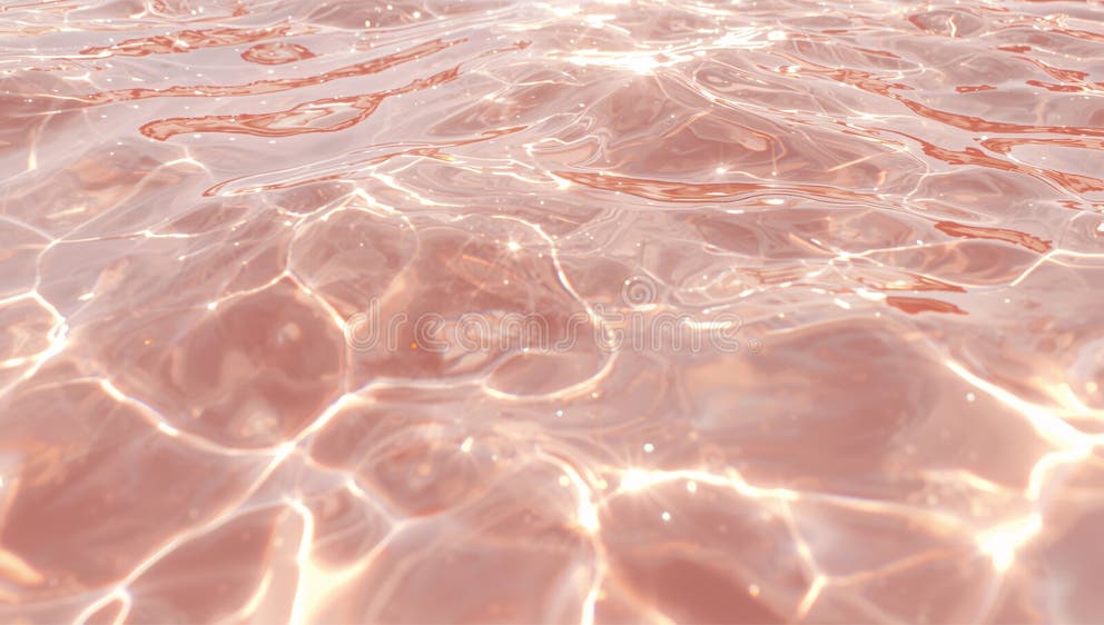 Soft Pink Water Ripples Gently Under the Light Stock Illustration ...