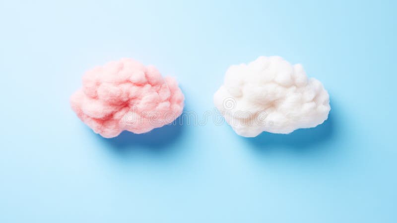 Soft Pink and White Clouds on a Pastel Blue Background for Mindfulness ...