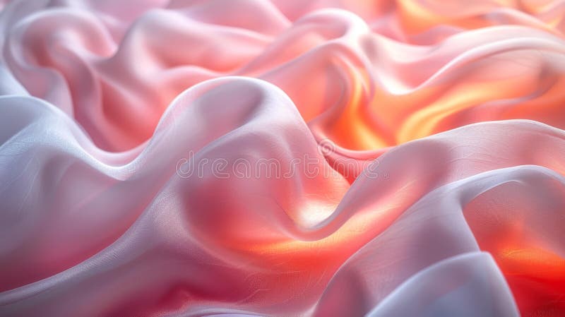 Soft Pink and White Silk Fabric with Gentle Waves - Generative Ai Stock ...