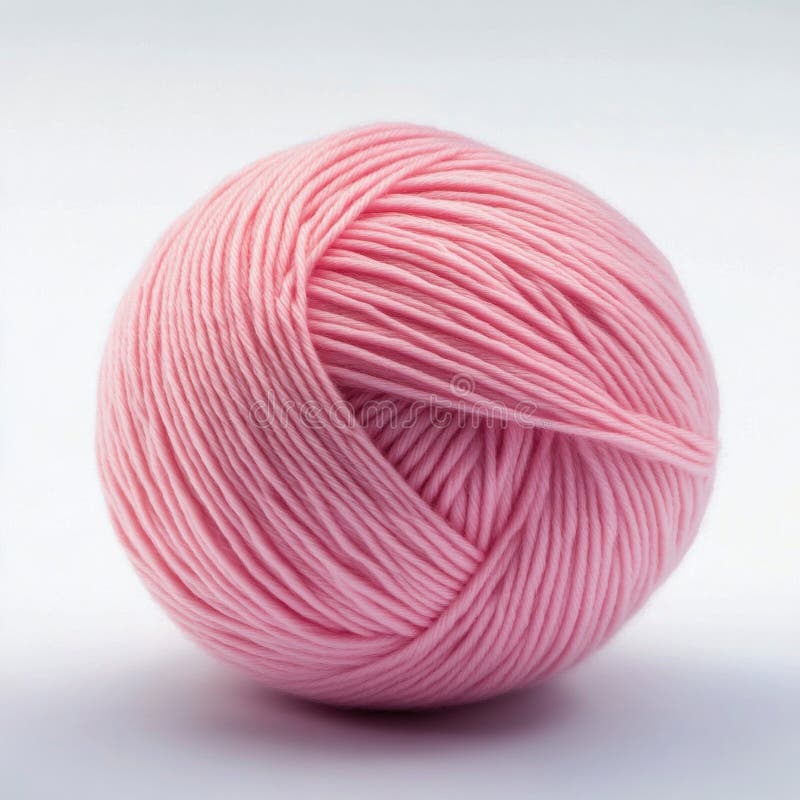 Soft Pink Yarn Ball Resting on a Light Surface with Gentle Shadow Stock ...