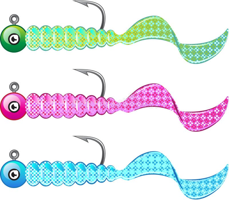 Soft Plastic Bright Jig Fishing Lure Stock Vector - Illustration of ...