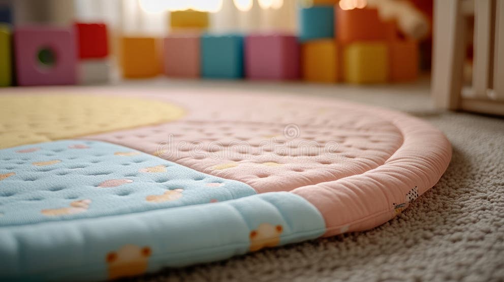 A Soft Playmat in a Colorful Nursery Setting. Stock Image - Image of ...