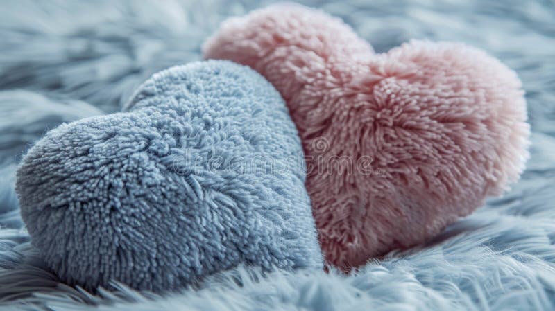 Soft Plush Hearts Symbolizing Love and Affection in a Cozy Setting ...