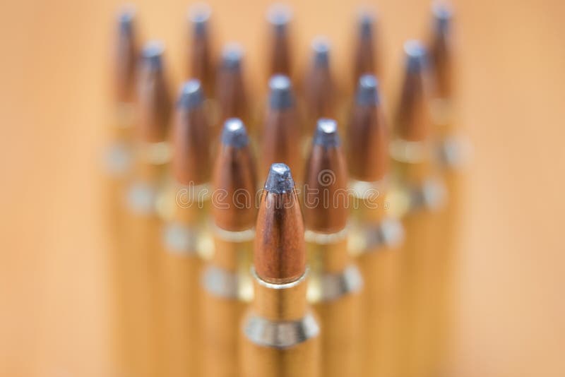 Soft Point Hunting Bullets Lined Up and Ready Stock Image - Image of ...