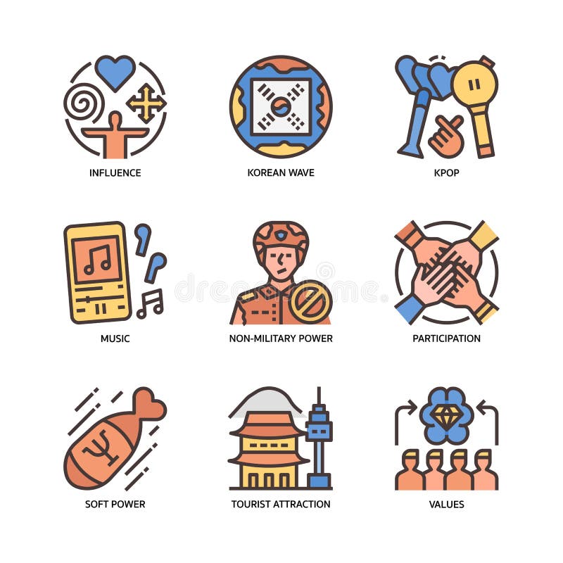 Soft Power Icons Set stock vector. Illustration of soft - 249996220