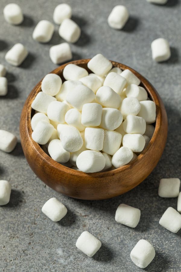 Soft Puffy White Mini Marshmallows Stock Image - Image of delicious ...