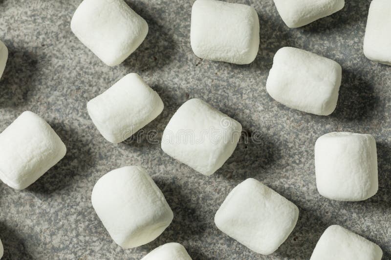 Soft Puffy White Mini Marshmallows Stock Photo - Image of dessert ...