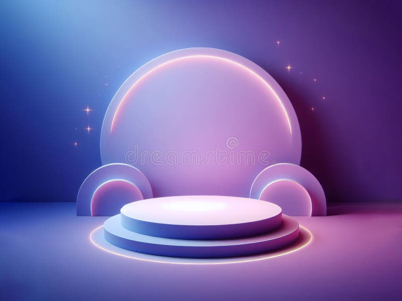 A Soft Purple Podium Blue Ray Ambient Lights, Ai Generated Stock ...