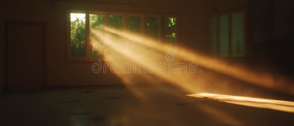 Dusty Light Rays Filtering through Windows Create a Dramatic Atmosphere ...