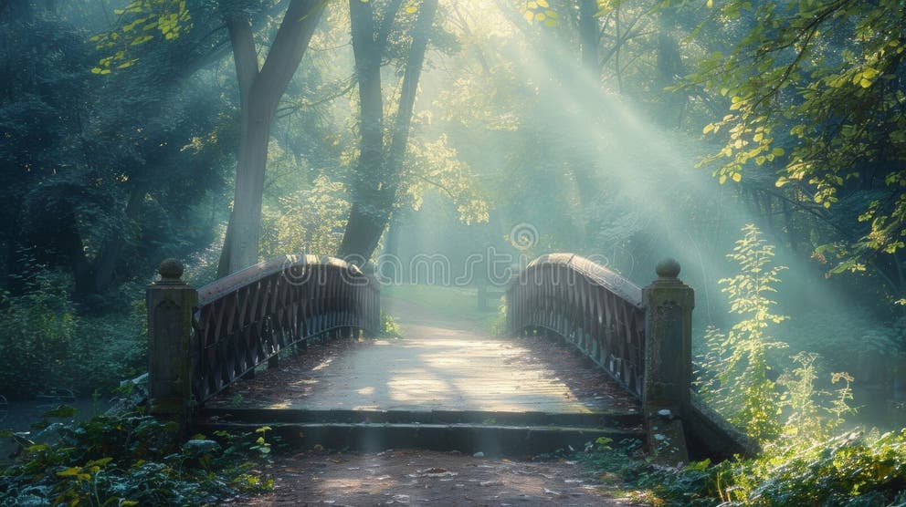 Soft Rays of Light Filter through the Trees Casting a Hazy Glow on the ...