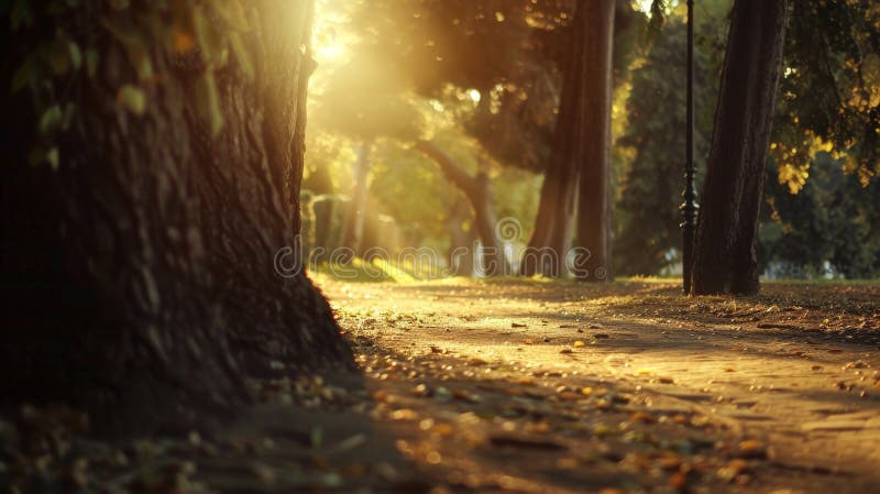 Soft Rays of Sunlight Filter through the Tall Trees Casting Dappled ...