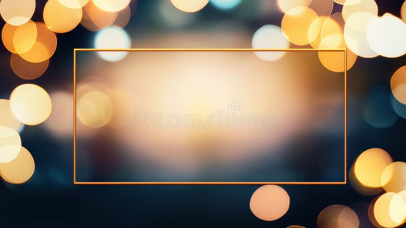 Soft Rectangular Frame with Glowing Bokeh Effect for Elegant Backgrounds and Designs Stock ...