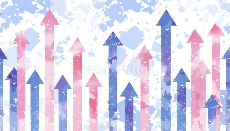 Soft Red and Blue Tones with Upward Arrows on Light Background for ...