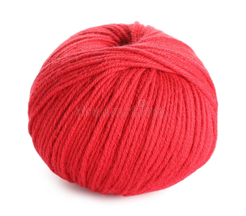 Soft Red Woolen Yarn Isolated on White Stock Photo - Image of cloth ...